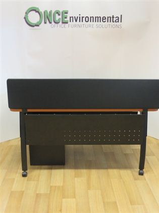 Used Desks Teknion Ability 1500w x 875d Rectangular Cherry Veneer Desk.