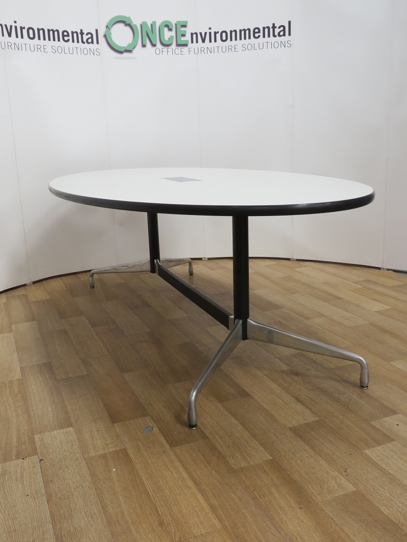 Used Tables Vitra Charles Eames White Oval Table 2440W x 1200D